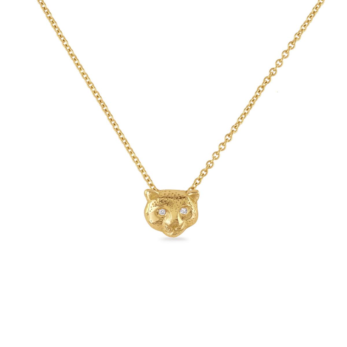 Gold & Diamond Snow Leopard Trapeze Necklace – Sophie Harley London