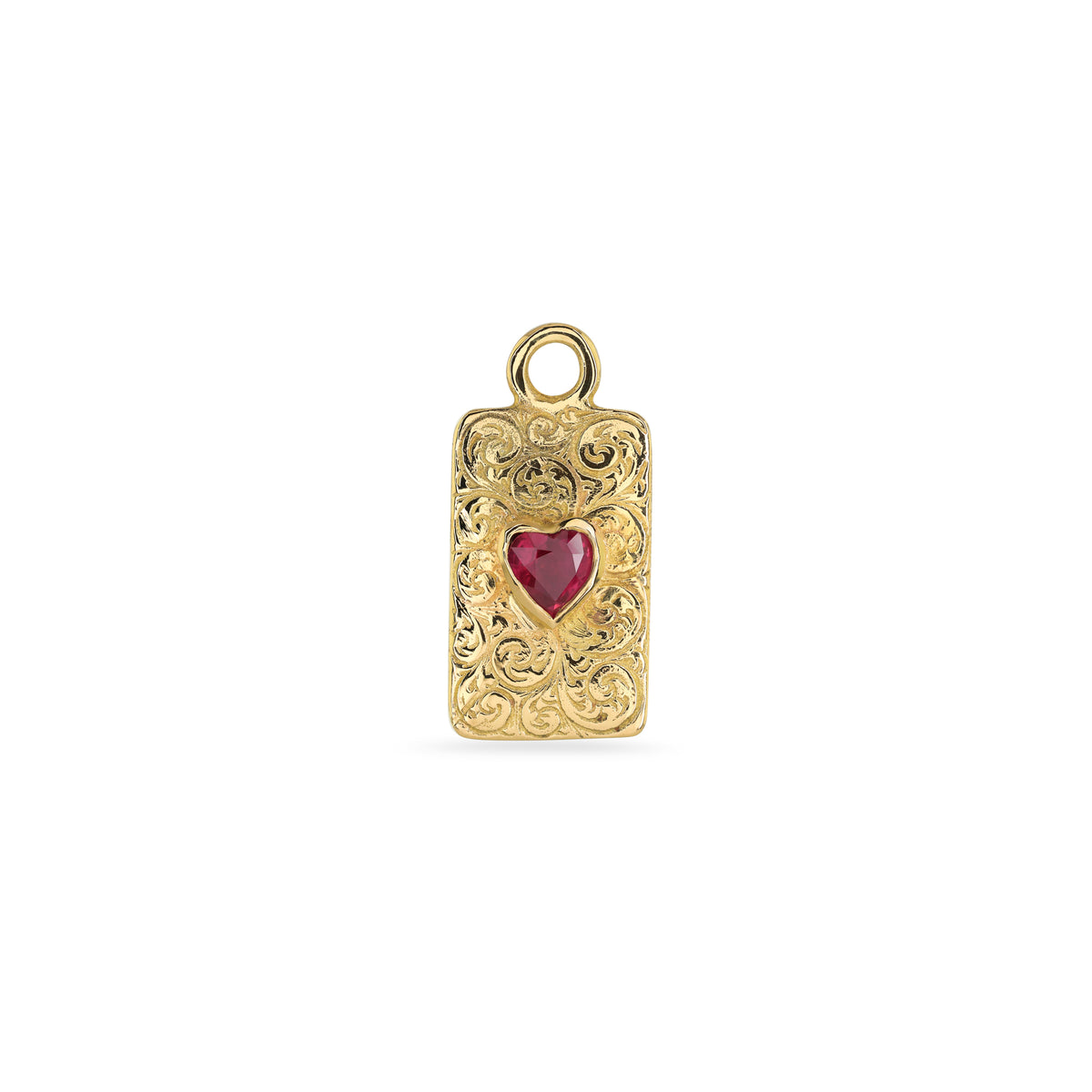 Gold & Ruby Heart Card Charm – Sophie Harley London